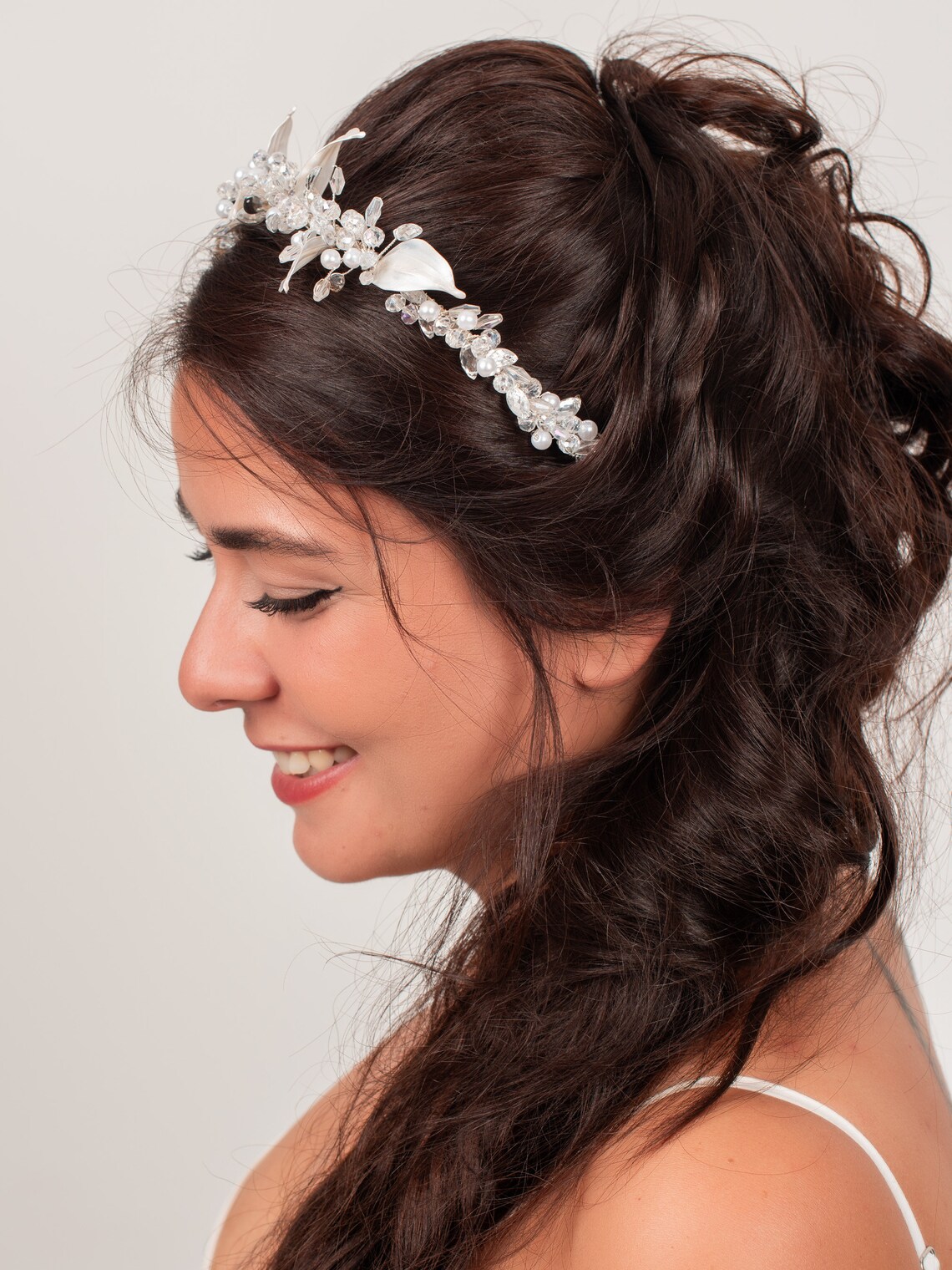 White Leaf Wedding Headpiece, Leaves Hair Vine, Bridal Hair Piece ...