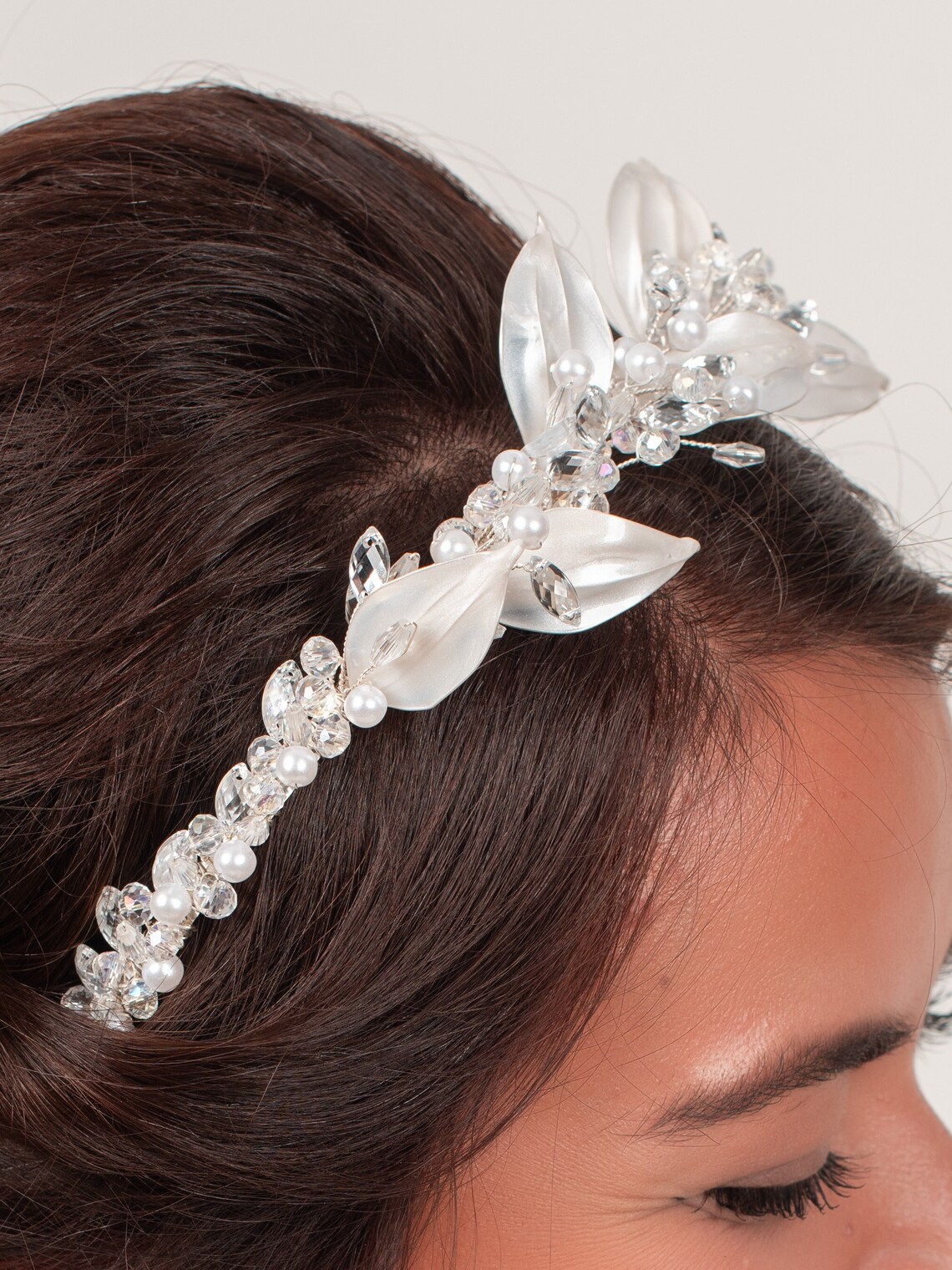White Leaf Wedding Headpiece, Leaves Hair Vine, Bridal Hair Piece ...