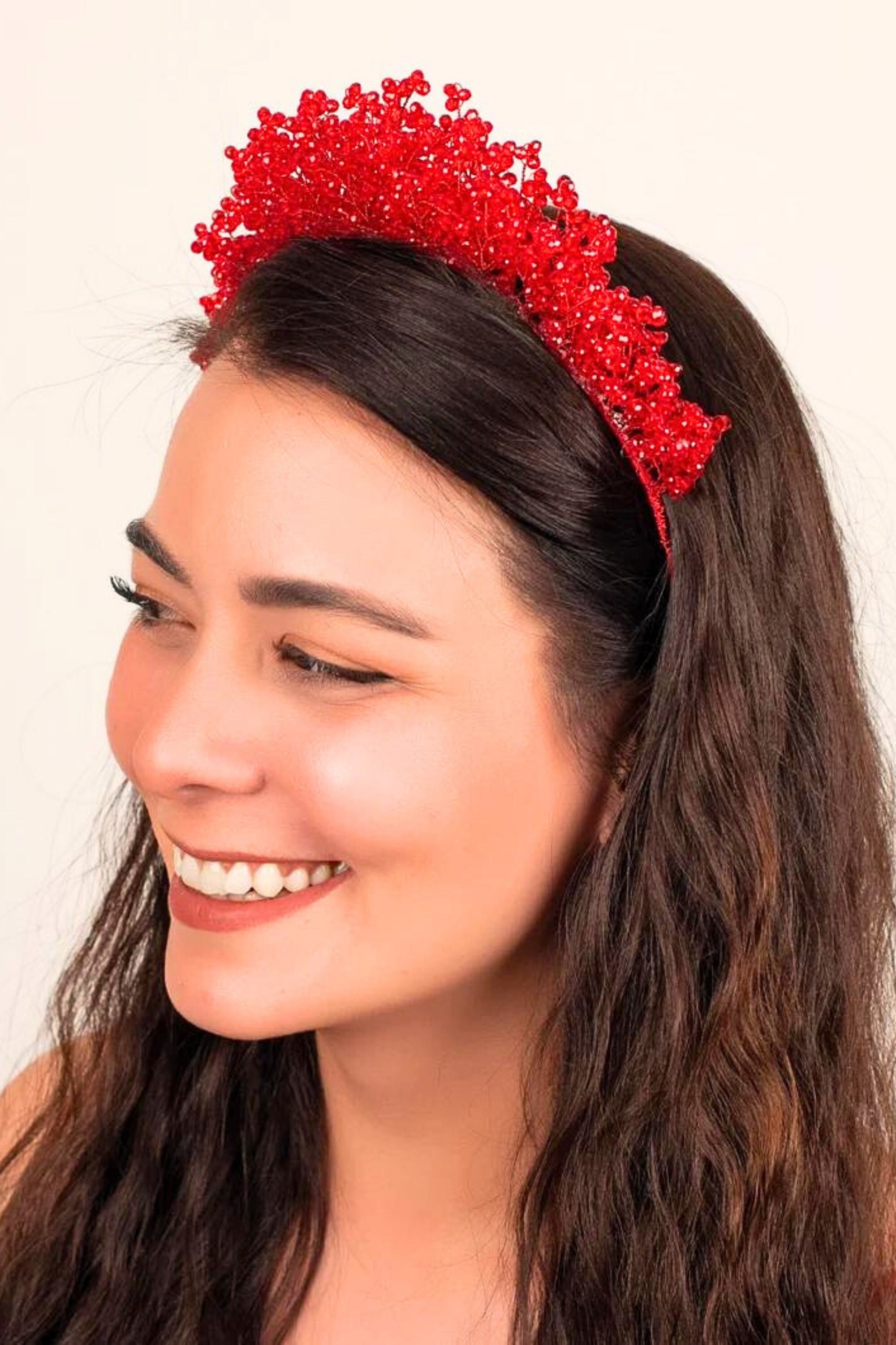 Red Henna Bridal Headband, Red Graduation Hair Tiara, Bridesmaids Henna ...