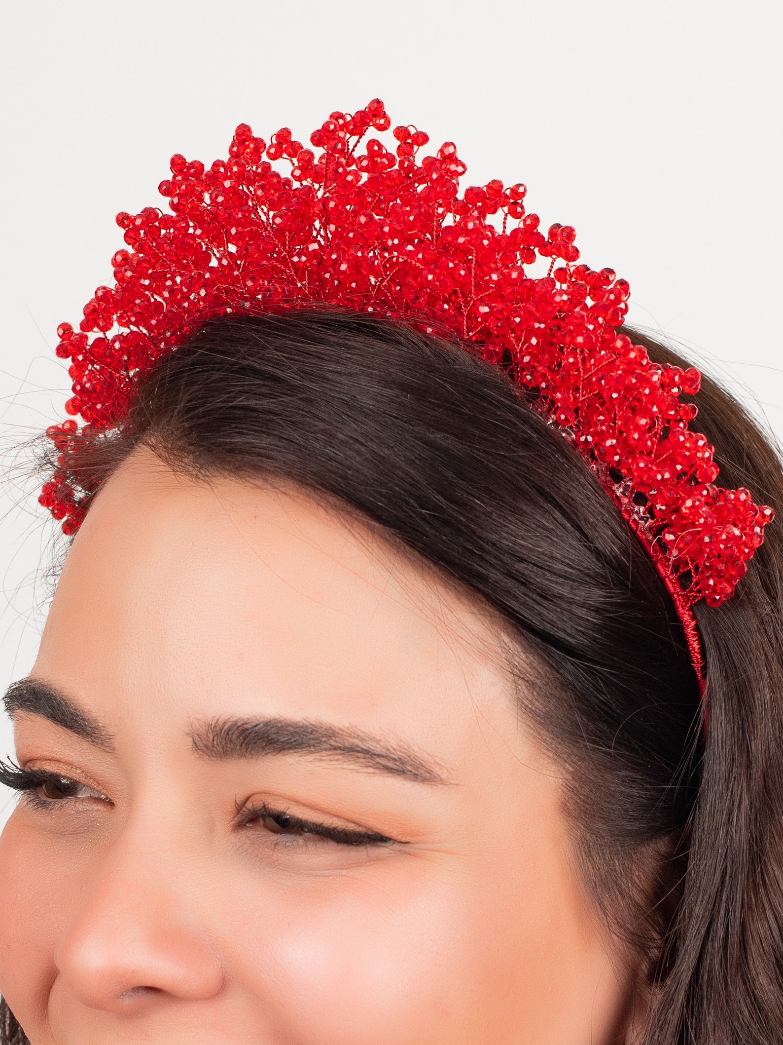 Red Henna Bridal Headband, Red Graduation Hair Tiara, Bridesmaids Henna ...