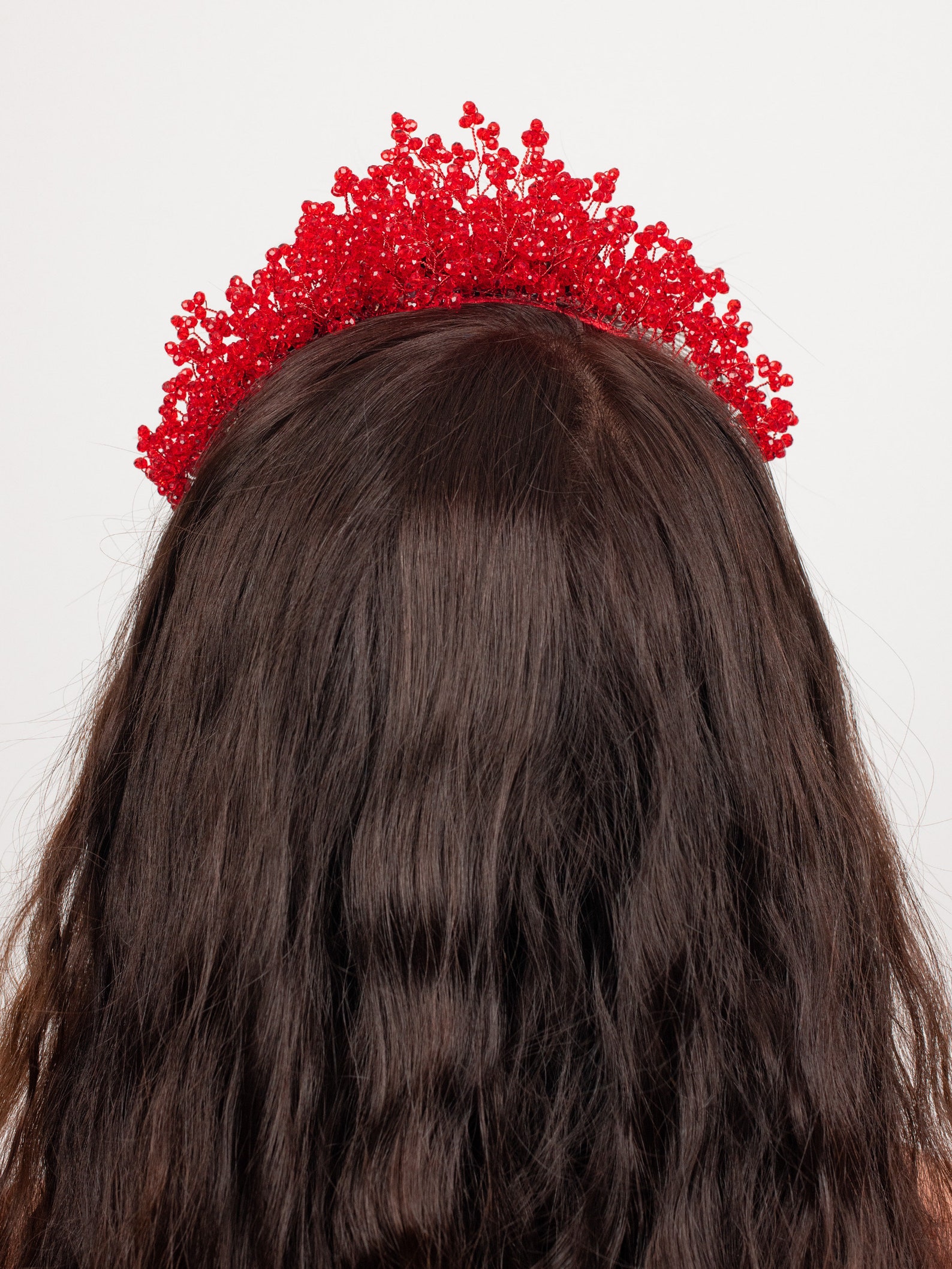 Red Henna Bridal Headband, Red Graduation Hair Tiara, Bridesmaids Henna ...