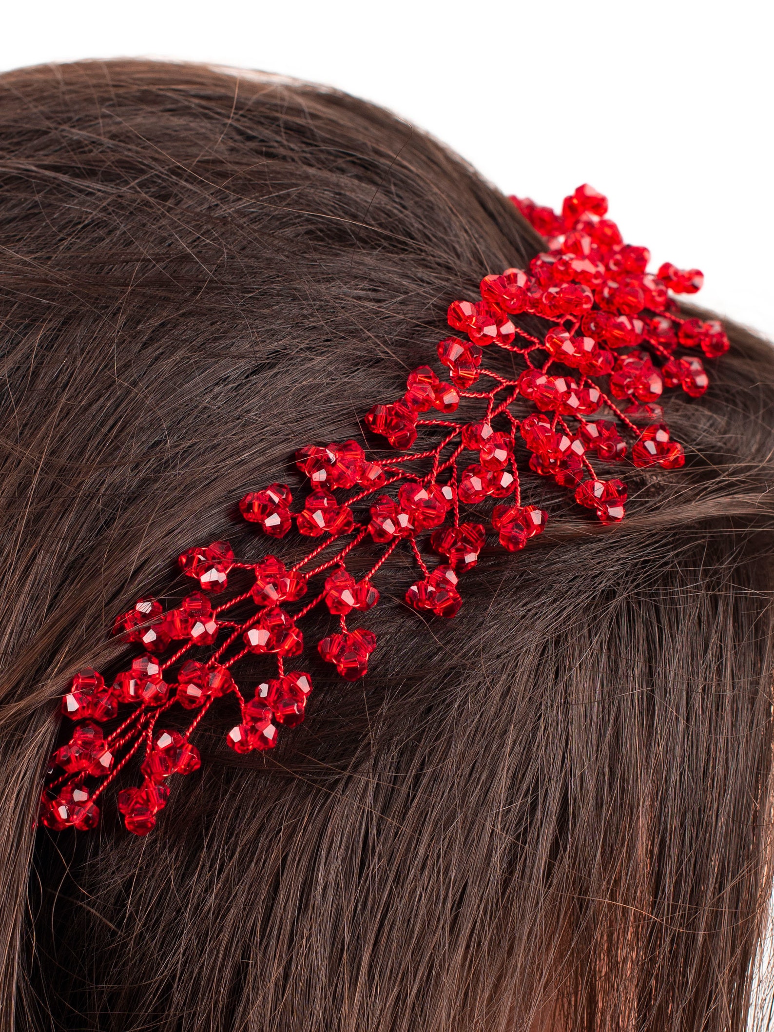 Red Bridal Headband, Bridesmaids Henna Gift, Red Crystal Tiara, Red ...
