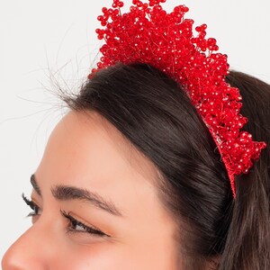 Red Henna Bridal Headband, Red Graduation Hair Tiara, Bridesmaids Henna ...