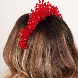 Red Henna Bridal Headband, Red Graduation Hair Tiara, Bridesmaids Henna ...