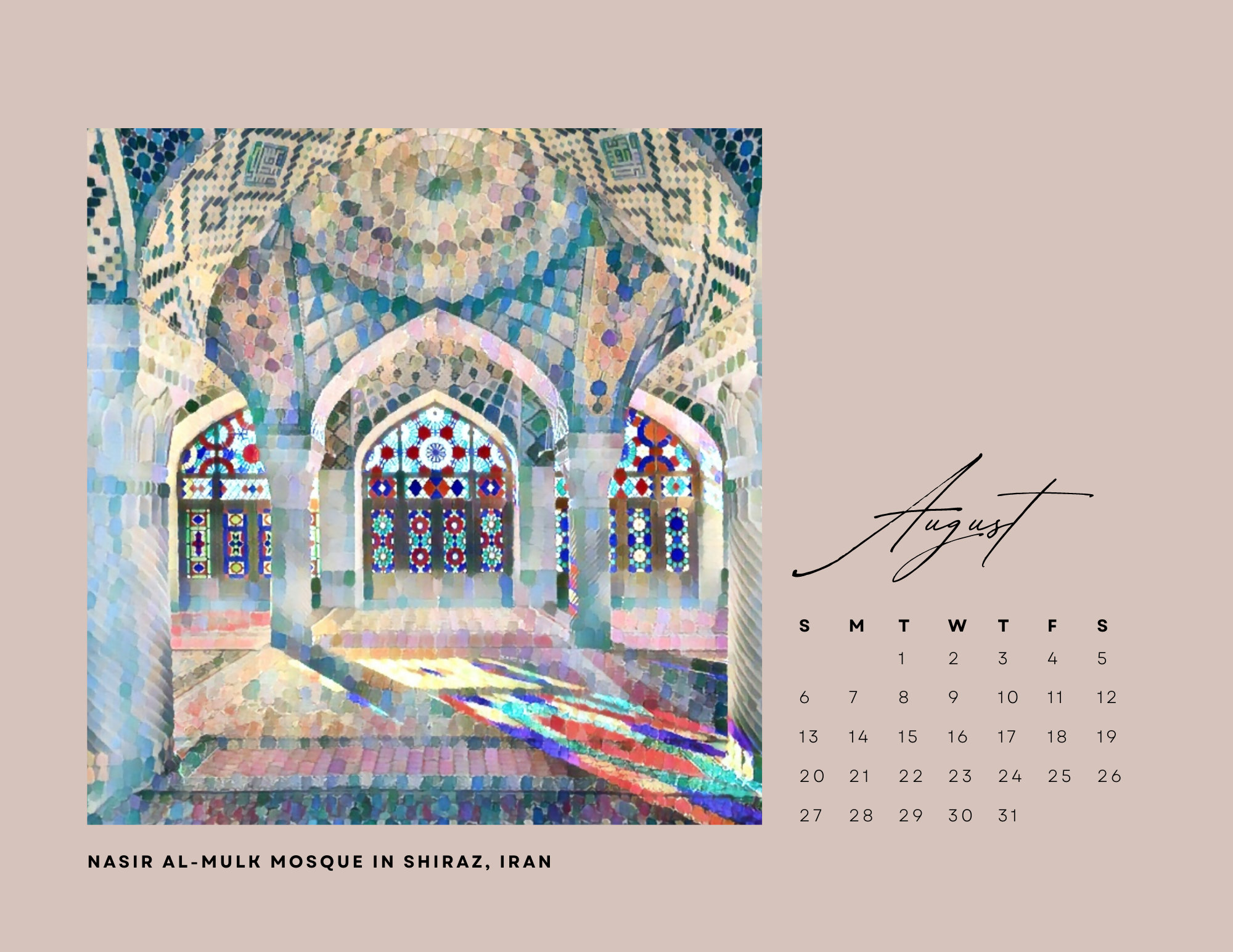 2023 Calendar of Mosques Printable - Etsy