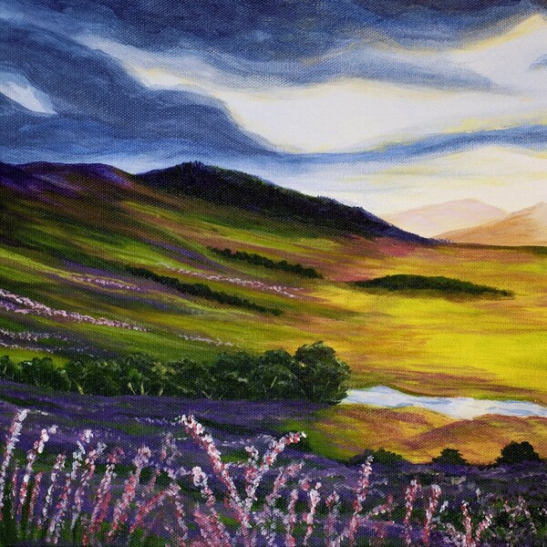 Scottish Heather Painting - Etsy