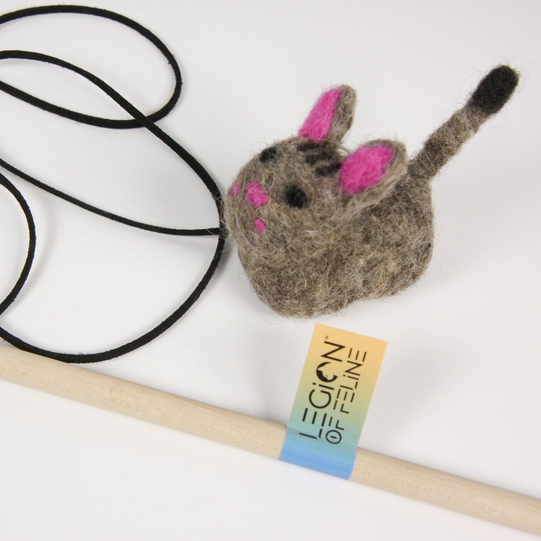 Wool Brown Kitty Cat Wand Fun Cat Toy Interactive Cat Toy Fun Cat Toy ...