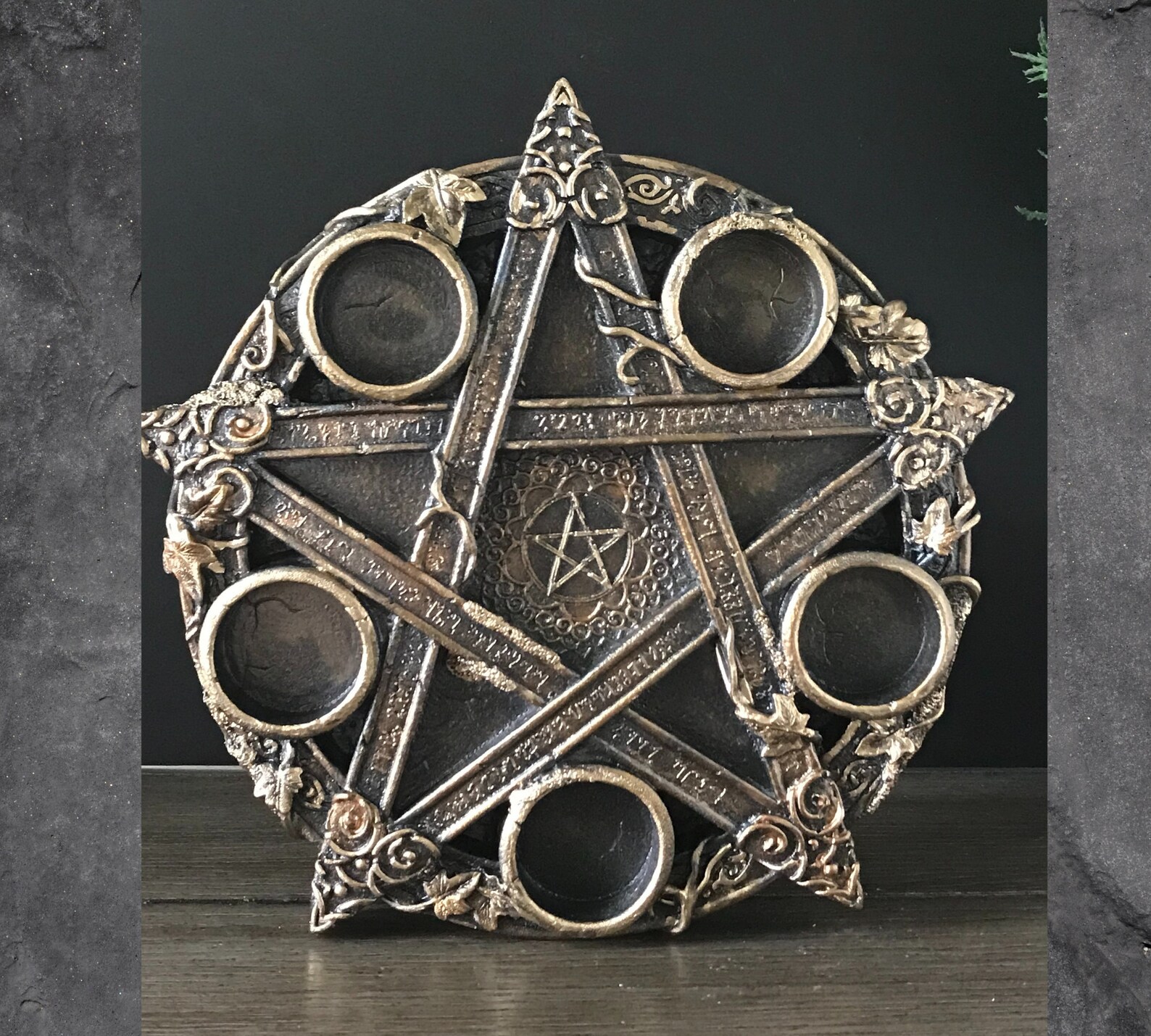 Pentagram Altar Table Ritual Altar Tile Tea Light Candle Holders ...