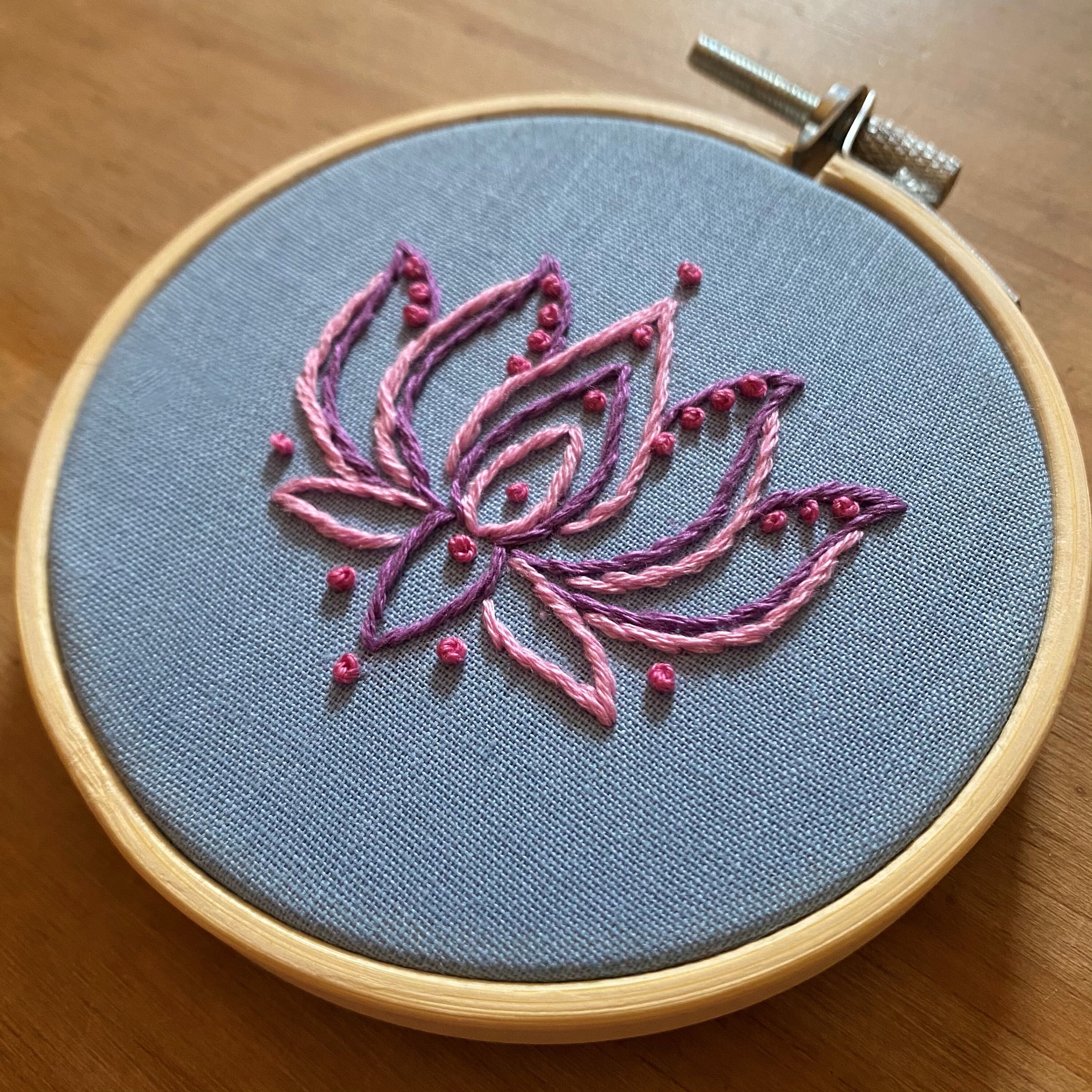 Lotus Flower Mandala Mini Embroidery Art - Etsy