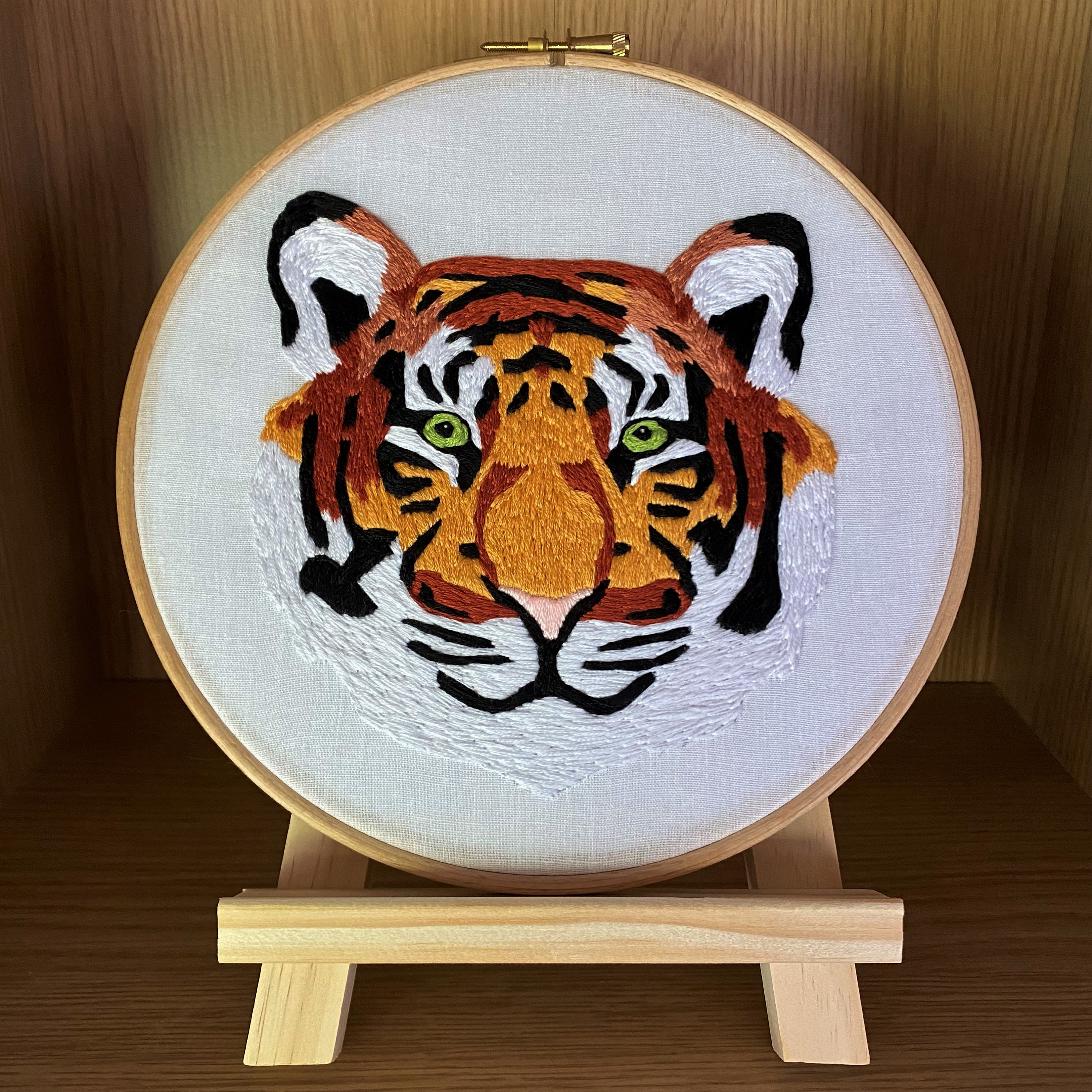 Tiger Portrait Animal Embroidery Art - Etsy
