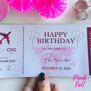 Birthday Boarding Pass Birthday Card, Gold Birthday Ticket ...
