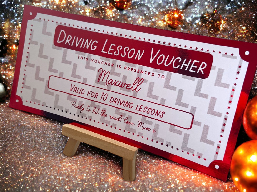 Driving lessons voucher gift golden ticket driving lessons - Etsy.de