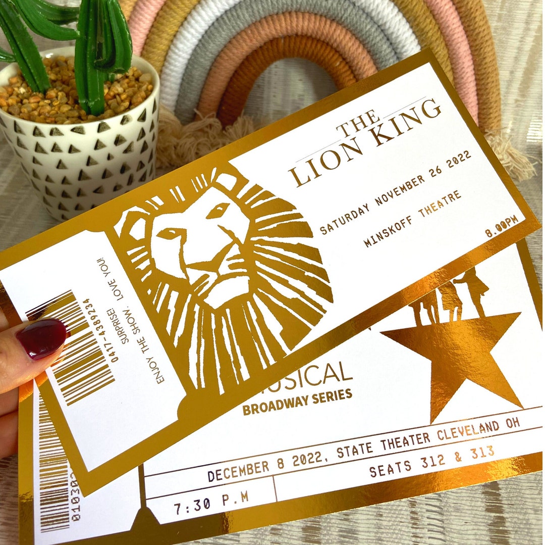Personalised Ticket Foil Concert Ticket Tickets Gift Golden - Etsy