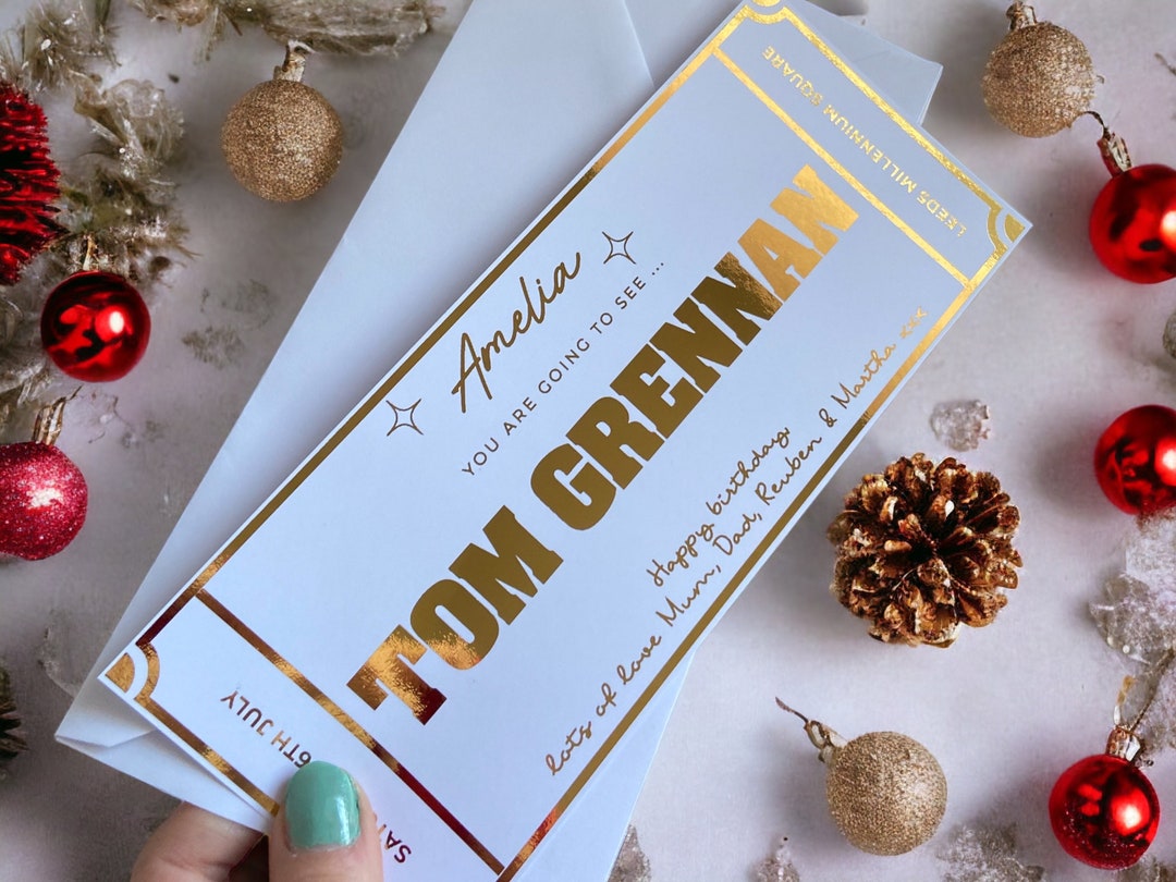 Personalised Ticket Foil Concert Ticket Tickets Gift Golden - Etsy