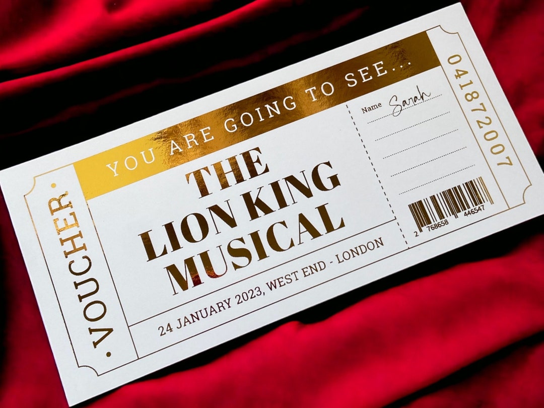 Personalised Ticket, Foil Concert Ticket, Tickets Gift, Golden Ticket ...