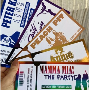 Personalised Ticket Foil Concert Ticket Tickets Gift Golden - Etsy