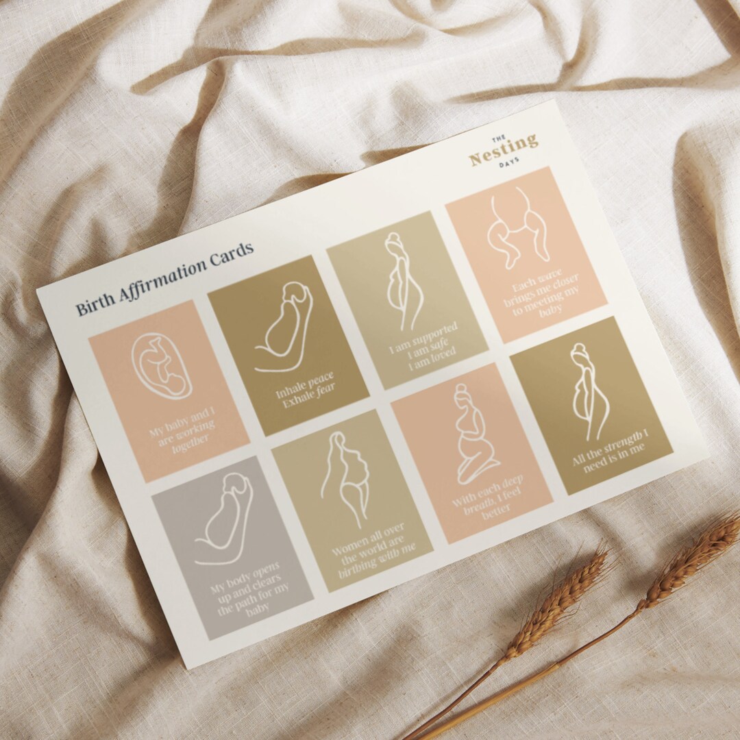 Hypnobirthing Birth Affirmation Cards - Neutral - Etsy