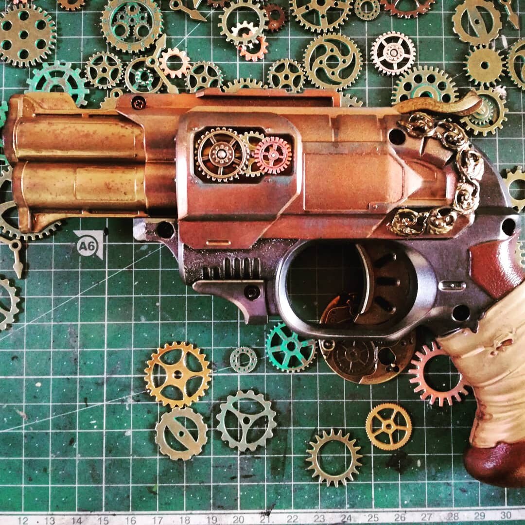 Nerf Zombie Doublestrike Custom Paint steampunk Zombie Strike Cosplay ...