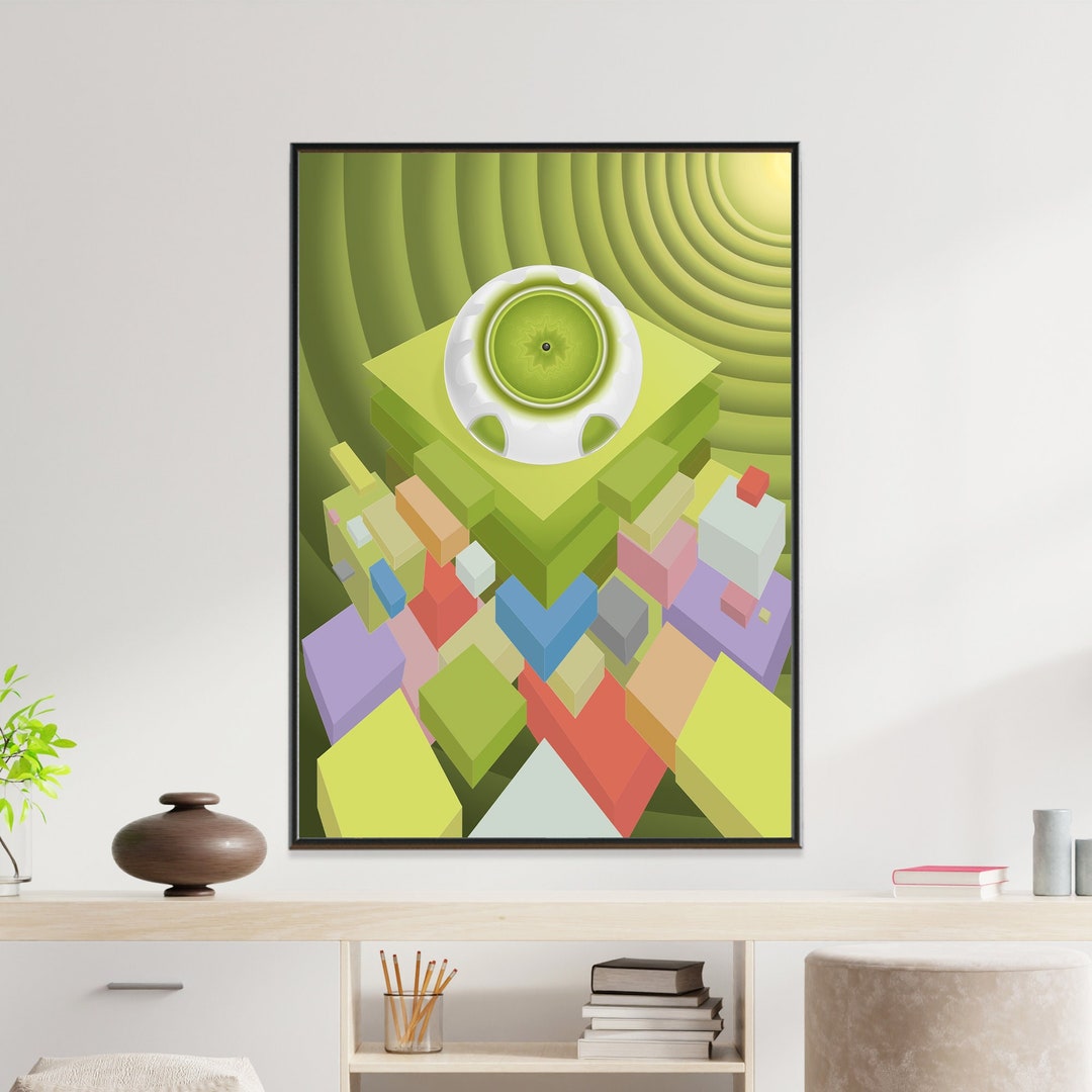 Psychedelic Cube Printable, Trippy Digital Download, Puzzling DMT ...