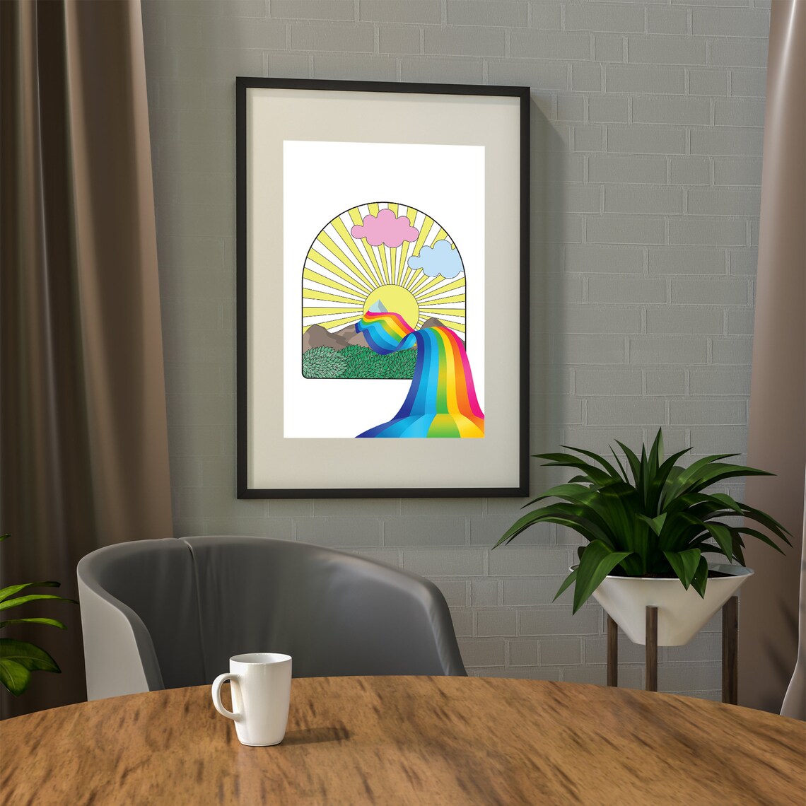 Psychedelic Sunburst Psychedelic Rainbow Print Waves - Etsy