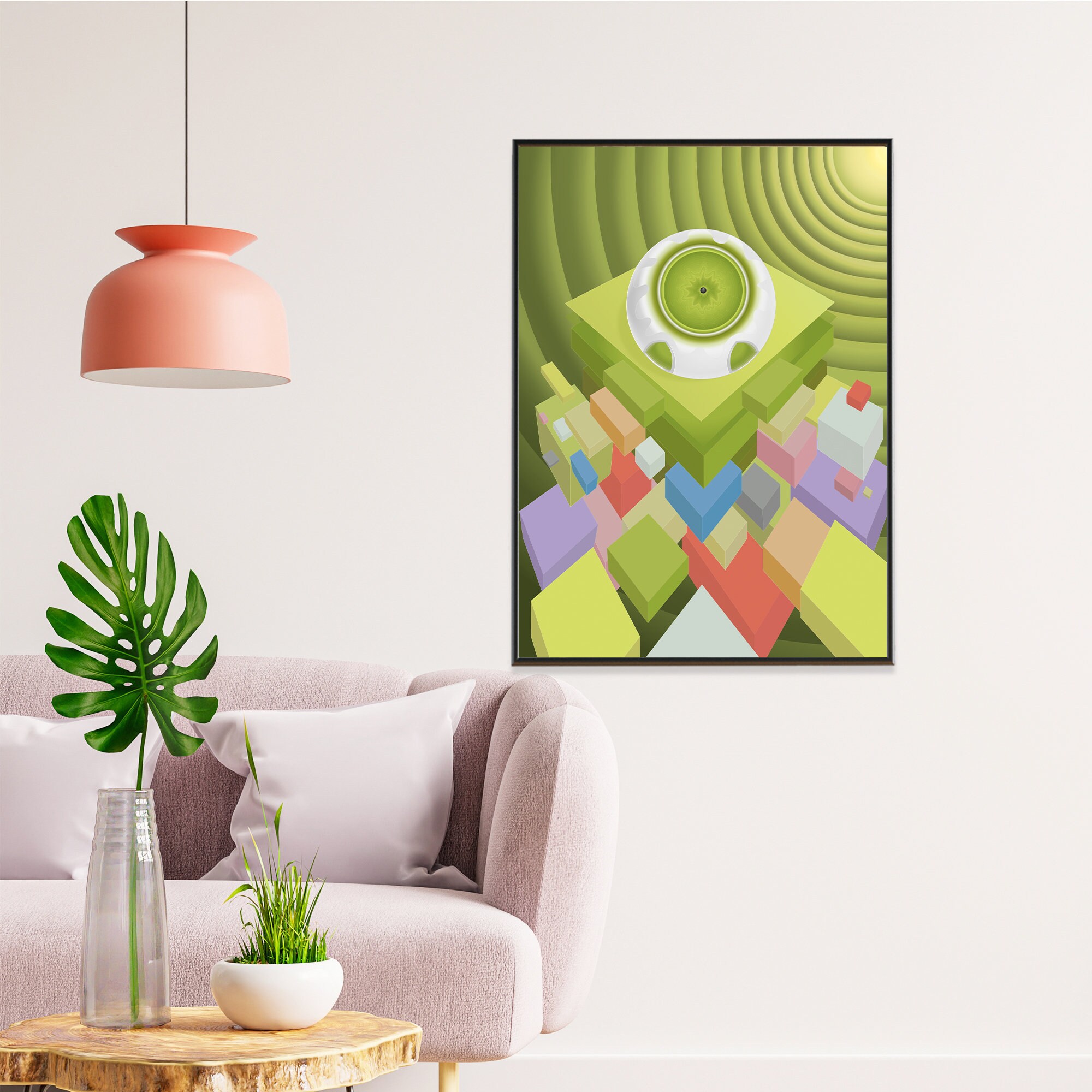 Psychedelic Cube Printable Trippy Digital Download Puzzling - Etsy