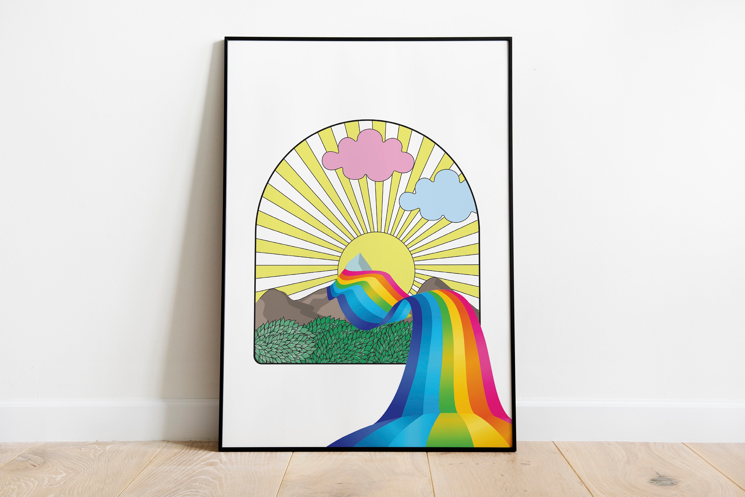 Psychedelic Sunburst Psychedelic Rainbow Print Waves - Etsy