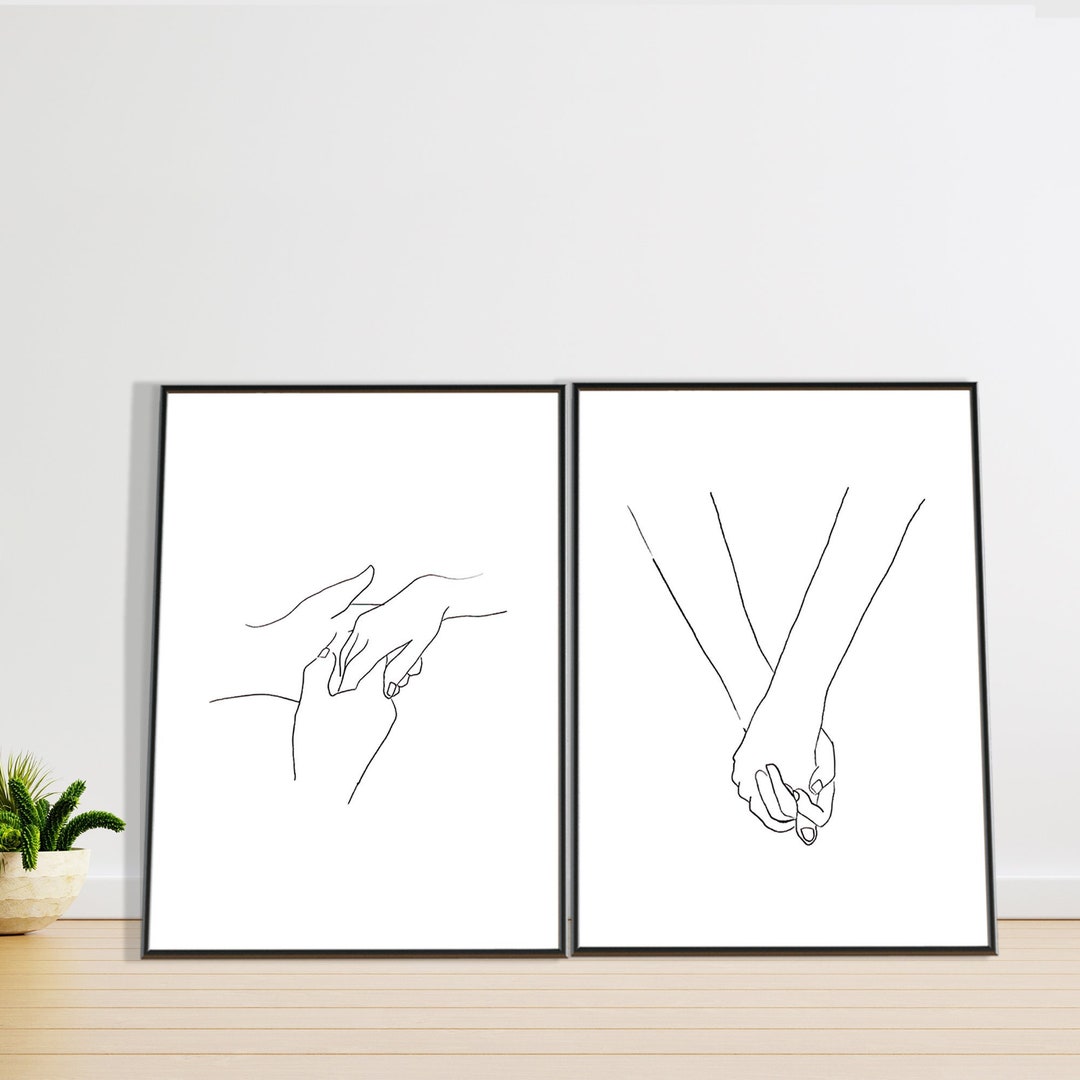 Set of 2 Line Drawing Print Digital Art Instant Download - Etsy