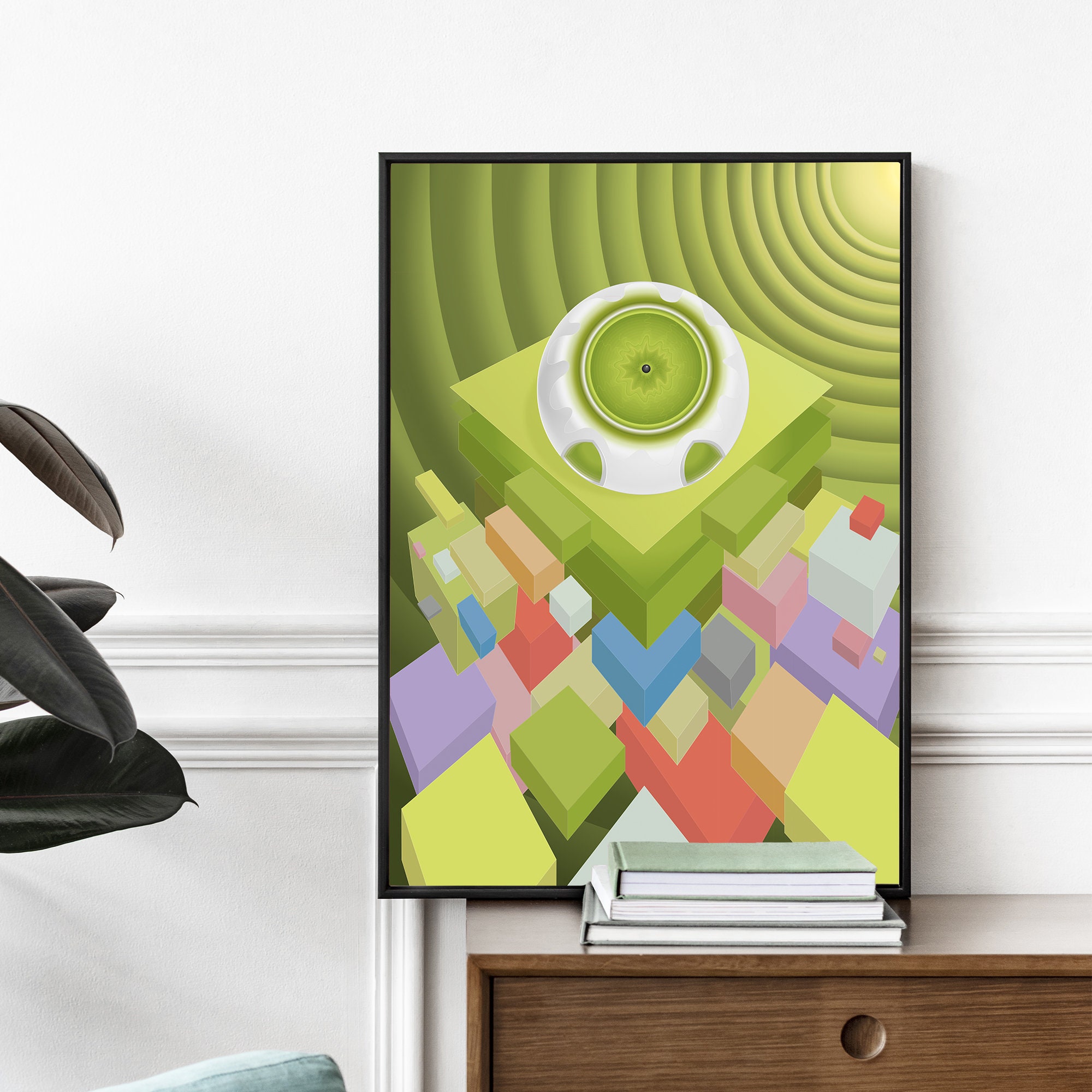 Psychedelic Cube Printable Trippy Digital Download Puzzling - Etsy