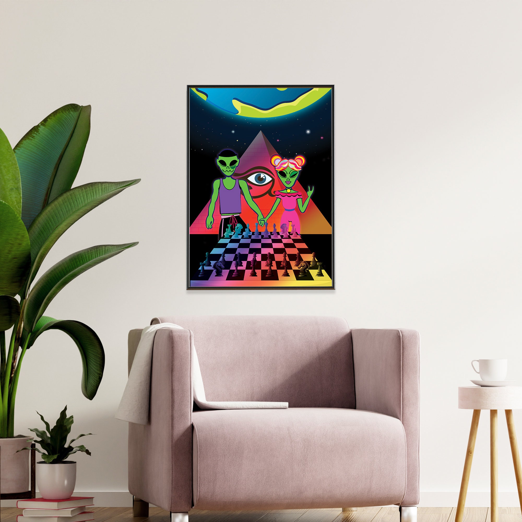 Psychedelic DMT Printable Pyramid Art Trippy Alien Art - Etsy
