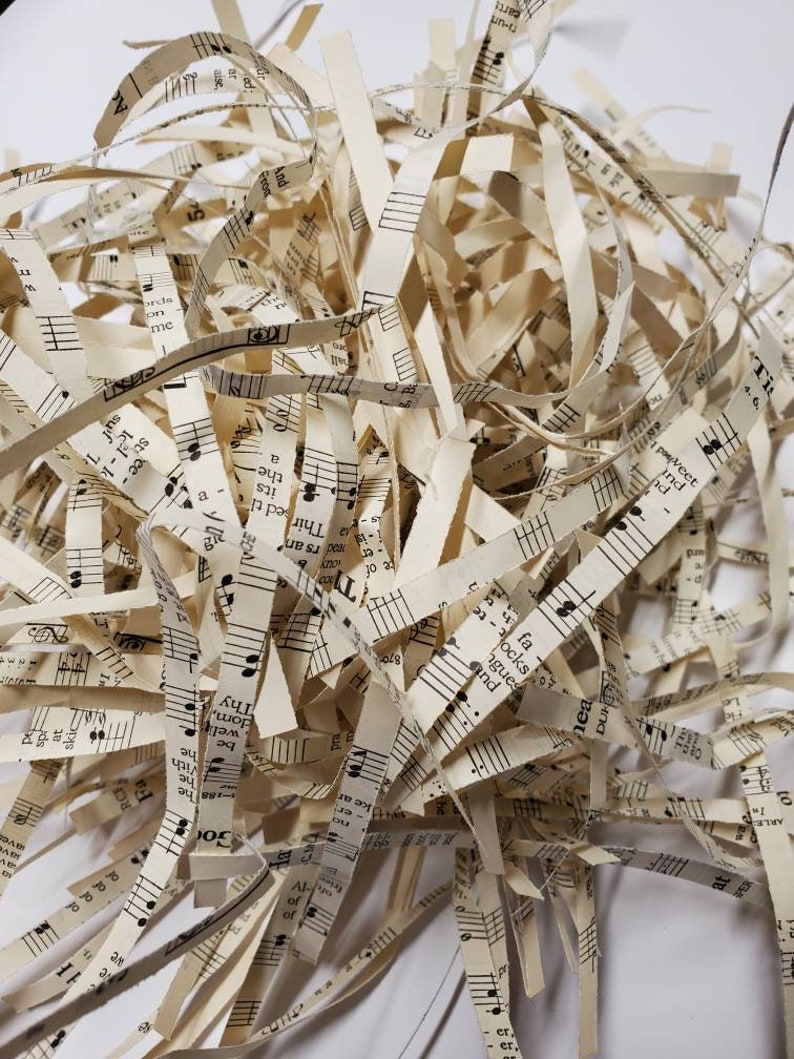 Vintage Paper Shred, Hymnal Music Paper, Basket Filler, Vintage Display ...