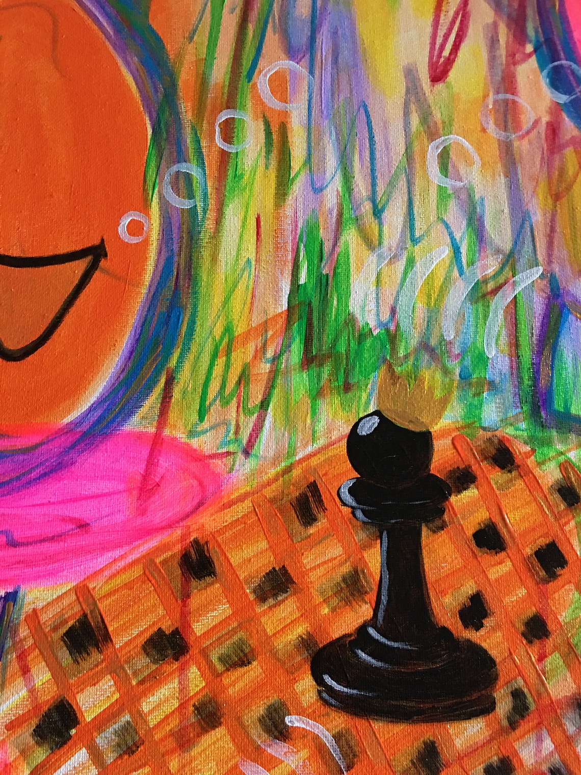 The Chess Game. Original Acrylic Painting on Canvas. Abstract | Etsy