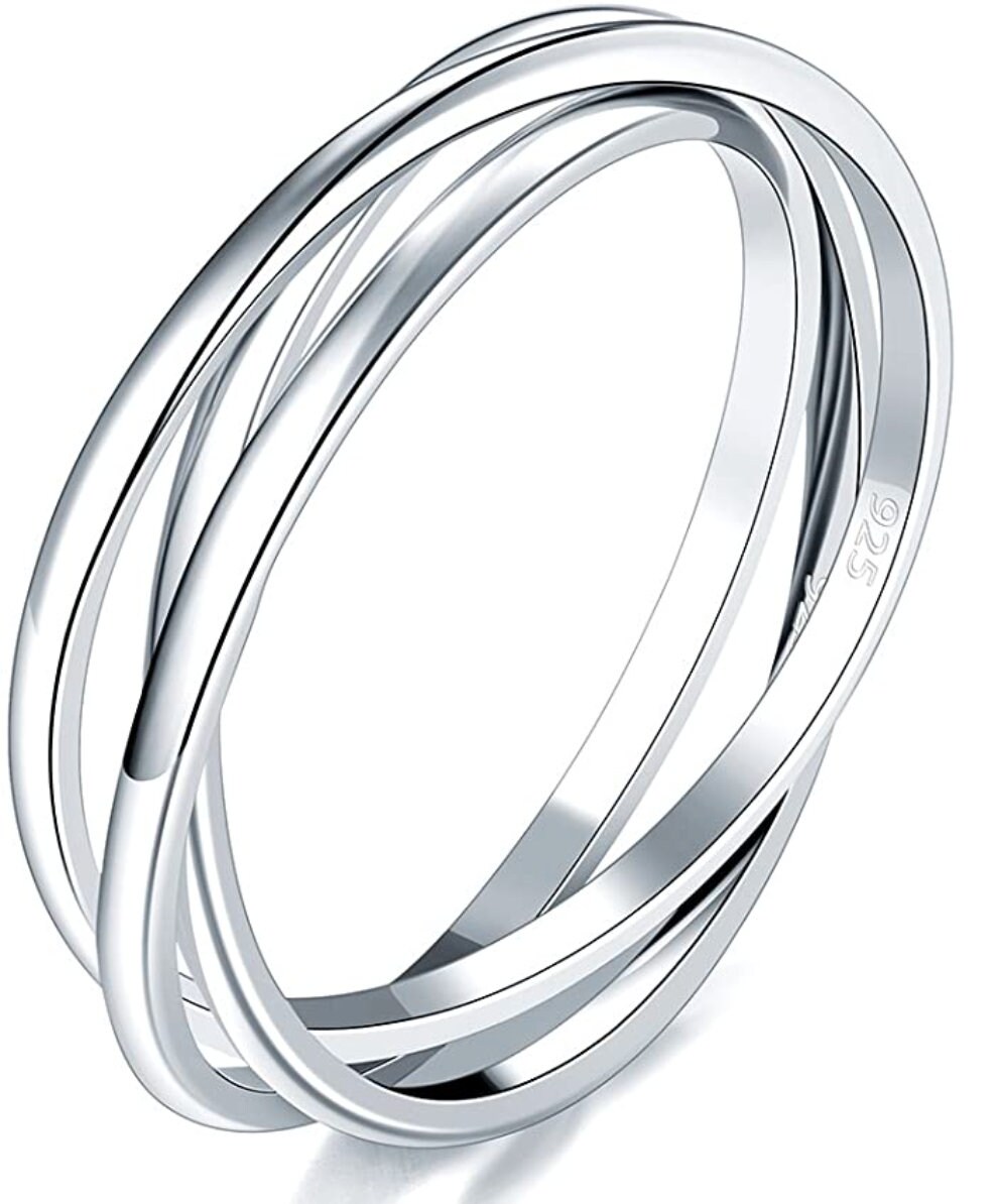 925 Sterling Silber Ring Dreifach Interlocked Rolling High - Etsy.de