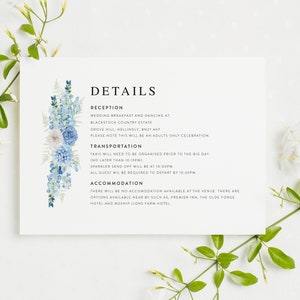 Baby Blue Wedding Invitations Floral Invites Wedding - Etsy