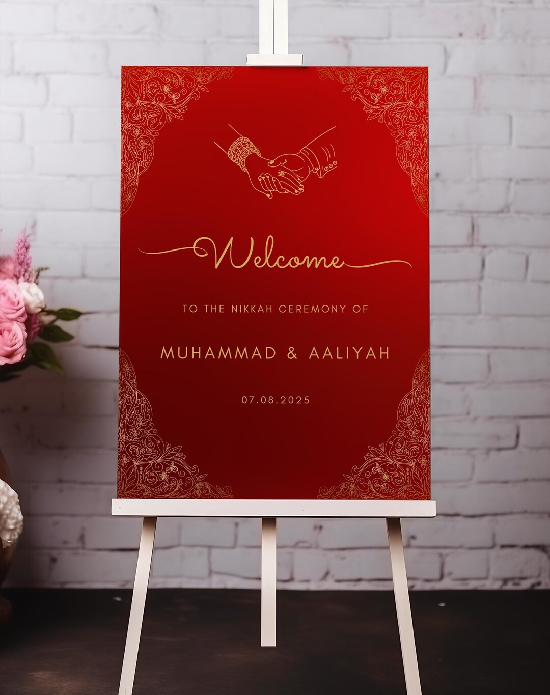 Nikkah Large Wedding Sign, Islamic Wedding Welcome Sign, Bengali ...