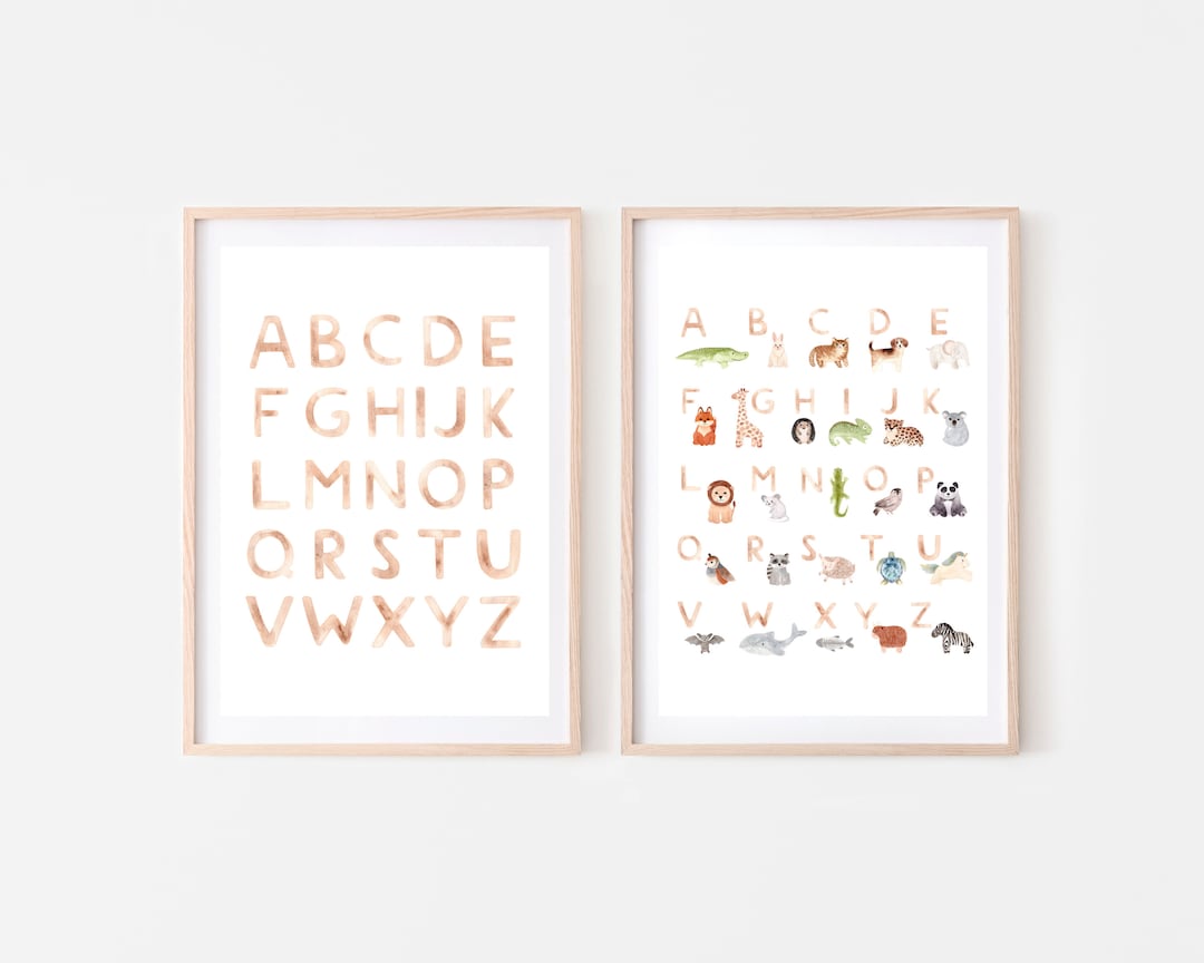 Nursery Decor, ABC, Animal ABC, Kids Bedroom, Playroom Decor, Kids ...