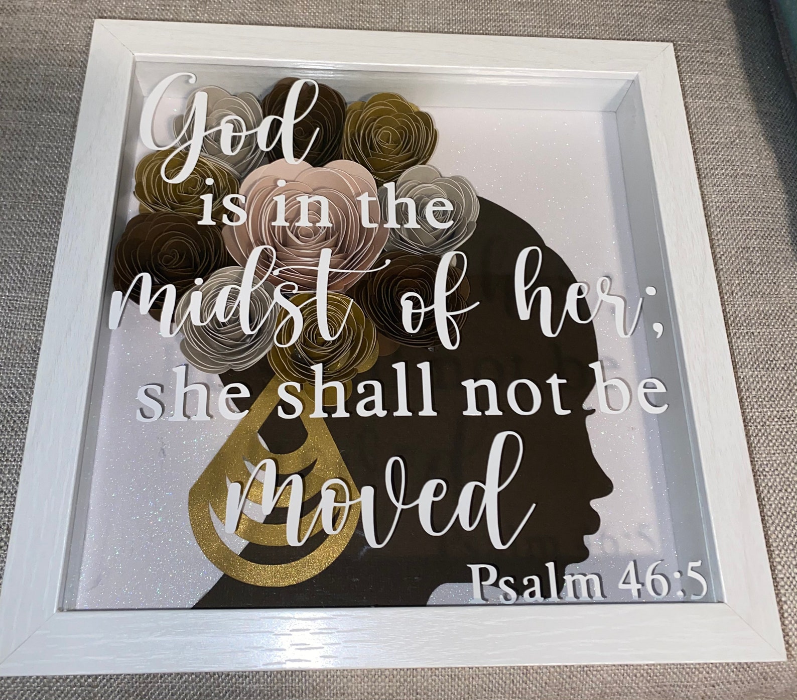 African American Woman Silhouette Shadow Box - Etsy