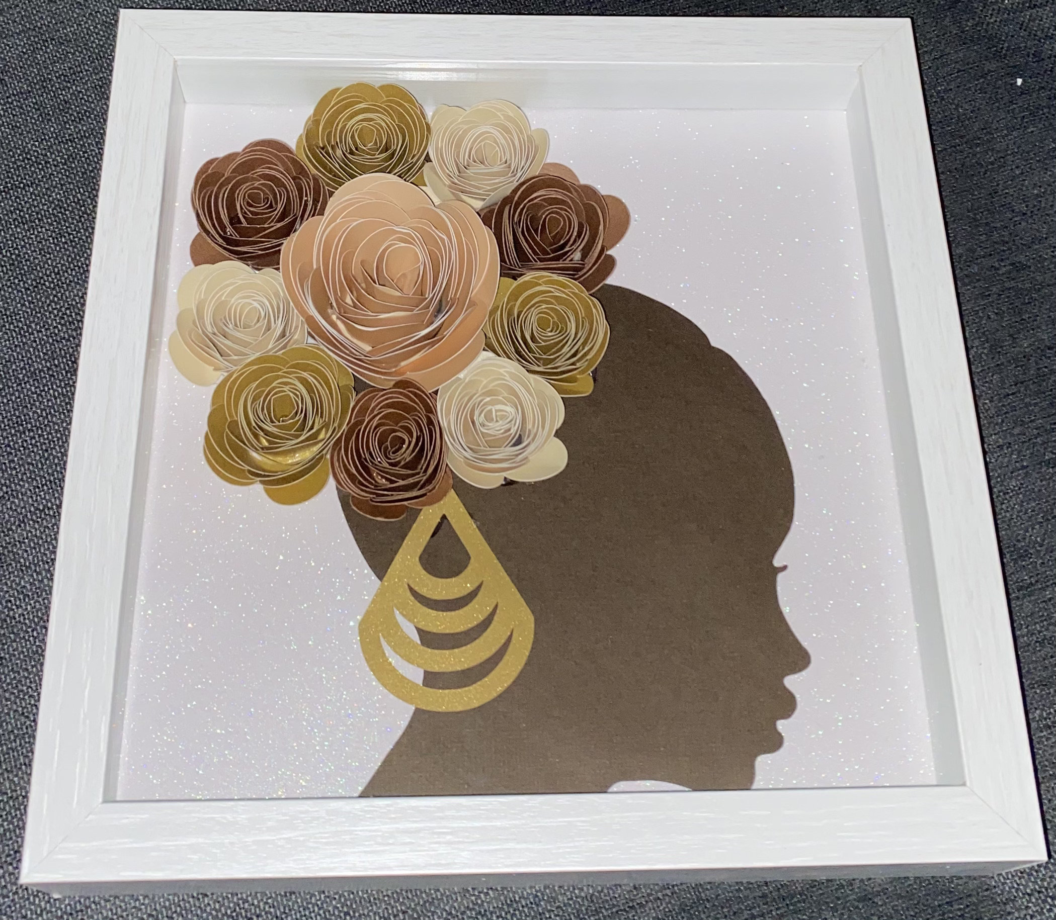 African American Woman Silhouette Shadow Box - Etsy