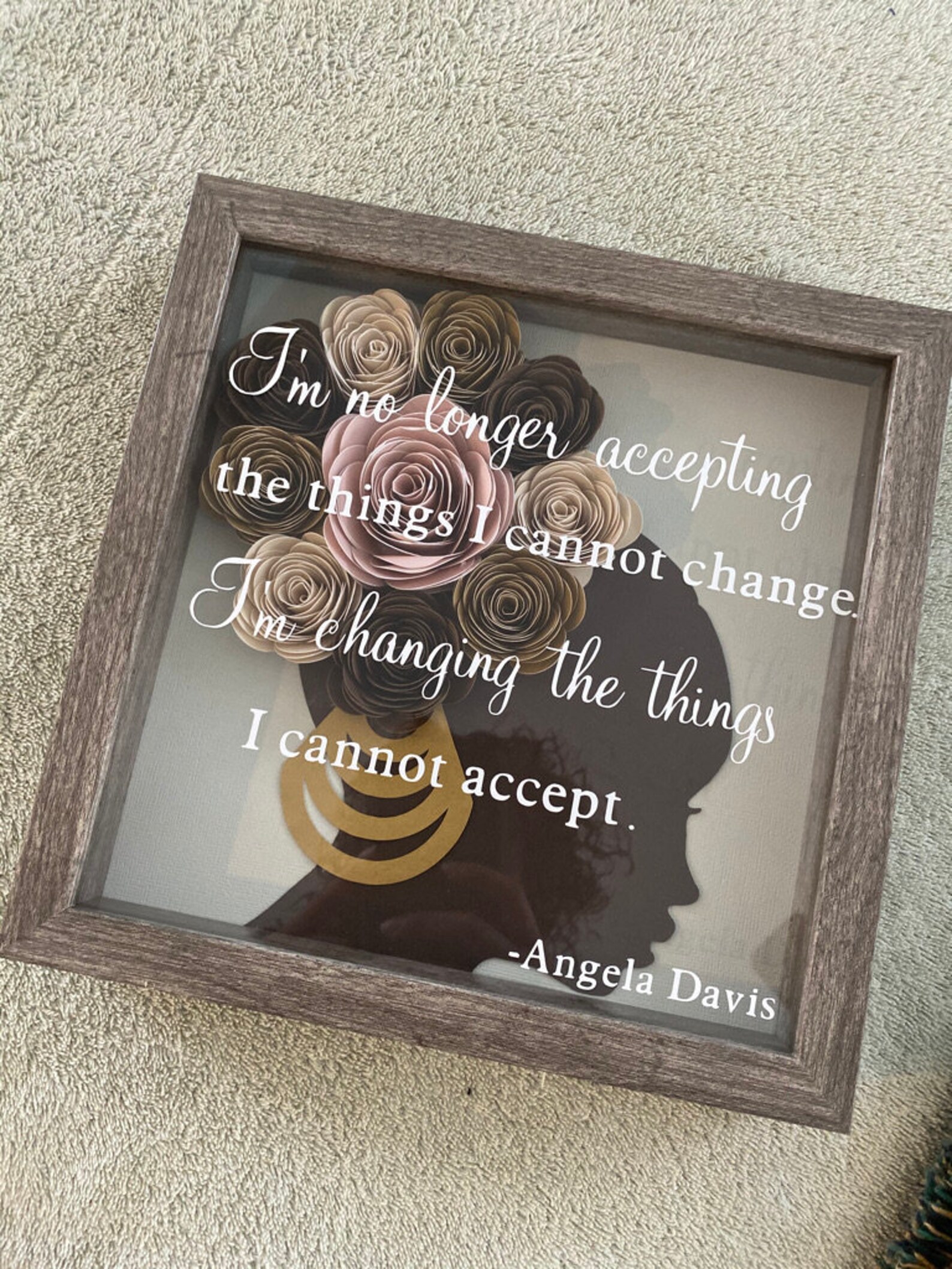 African American Woman Silhouette Shadow Box - Etsy
