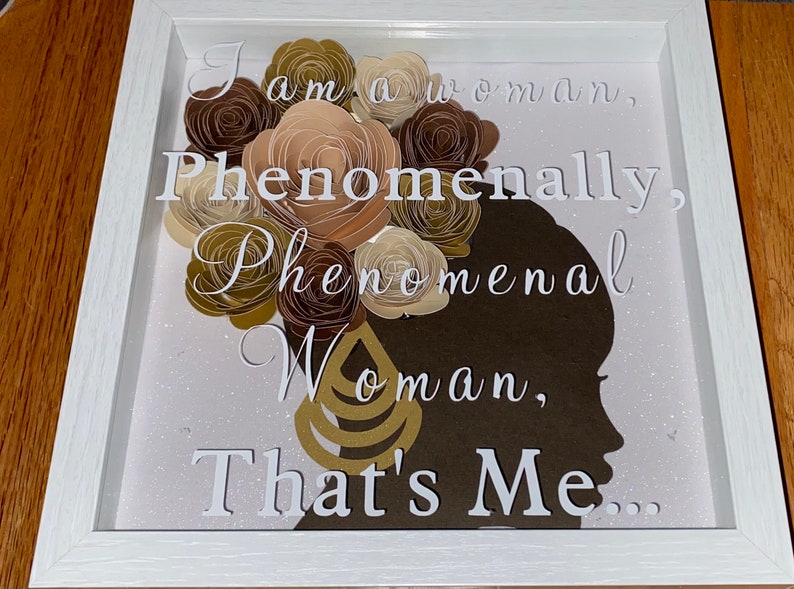 African American Woman Silhouette Shadow Box - Etsy