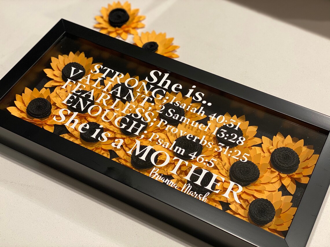 Hand-rolled Sunflower Shadow Box - Etsy
