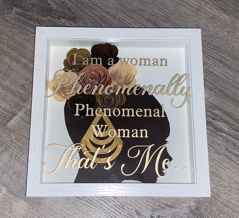 African American Woman Silhouette Shadow Box - Etsy