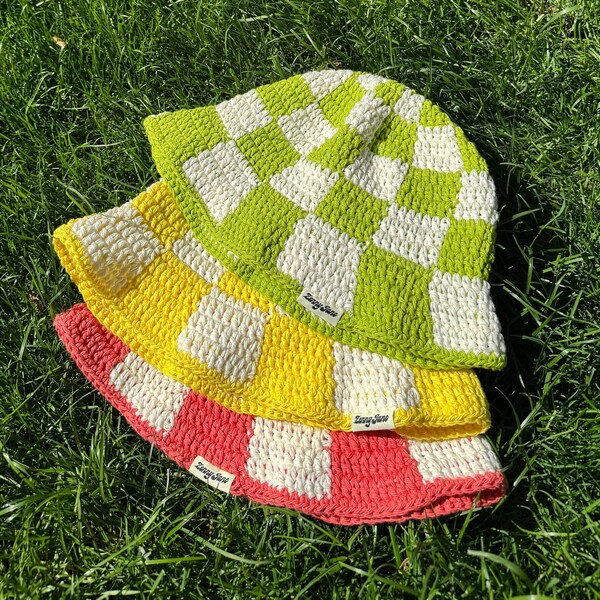 Checkered Hat - Etsy
