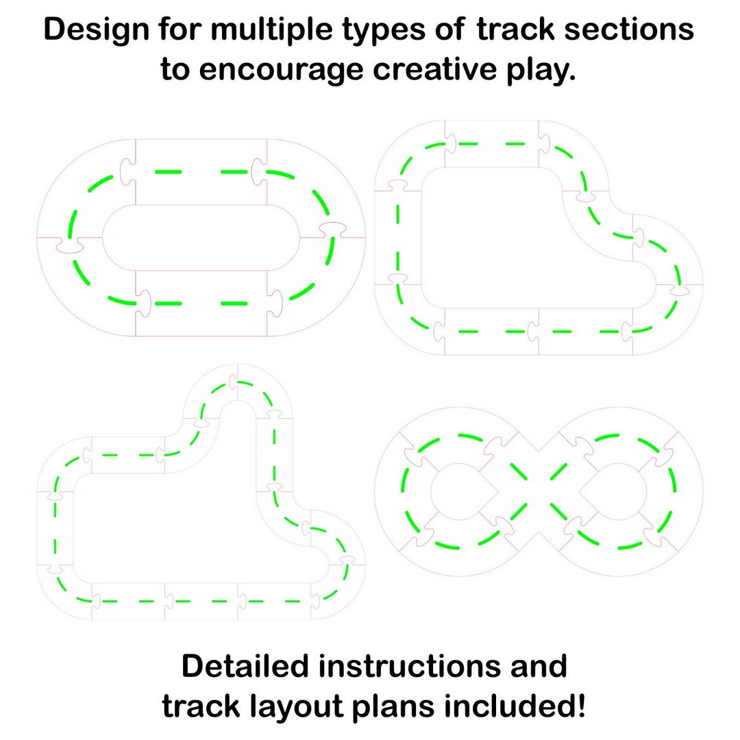 Toy Car Race Track Design File Svg for Laser Cutting of Wood ...