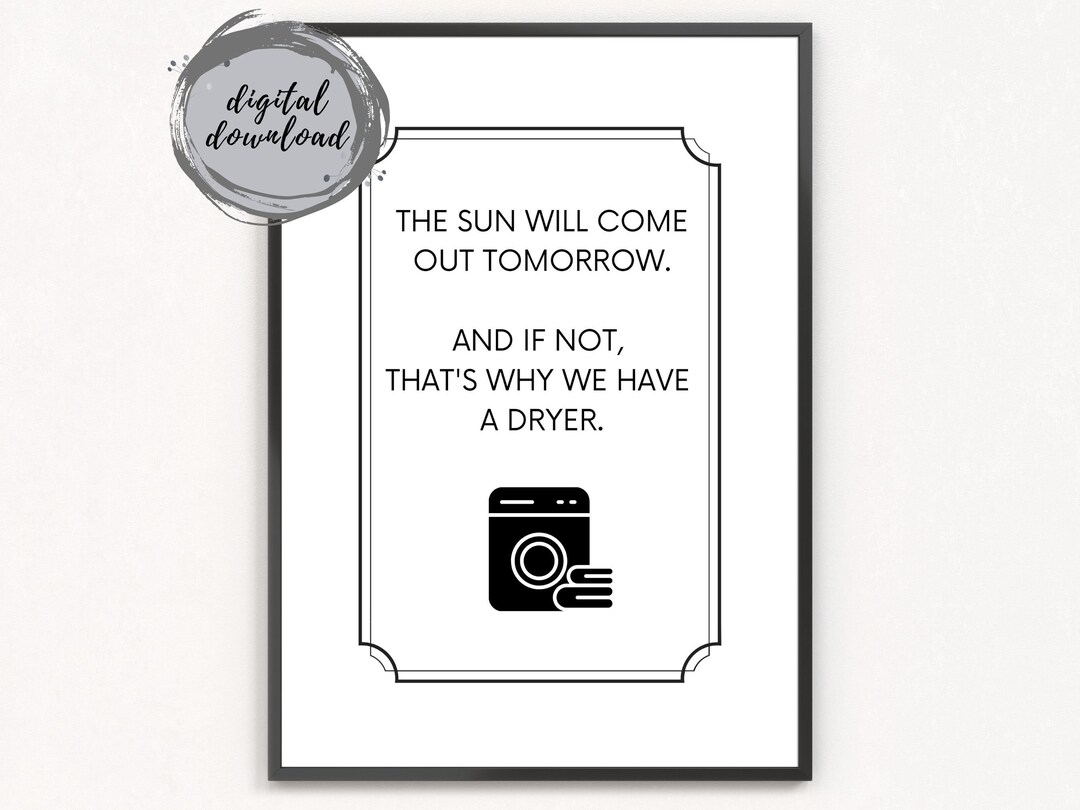 Witty Laundry Poster Sun A3 - Etsy
