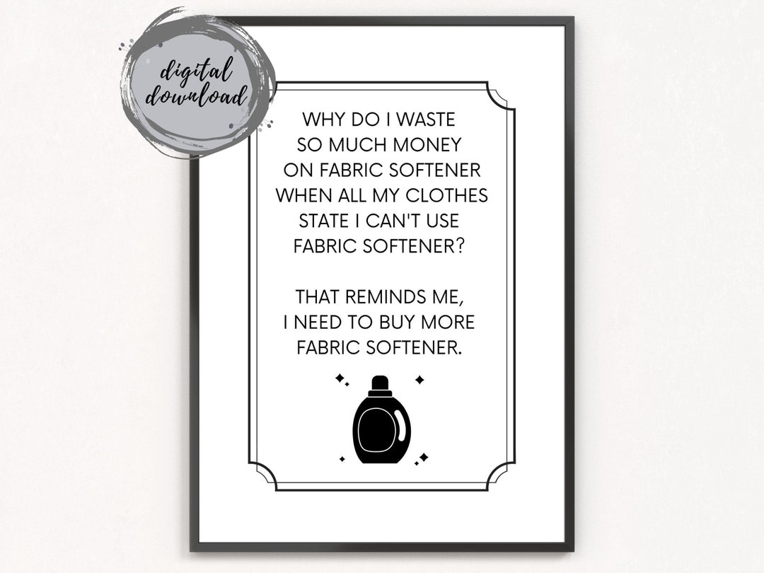 Witty Laundry Poster Fabric Softener A3 - Etsy