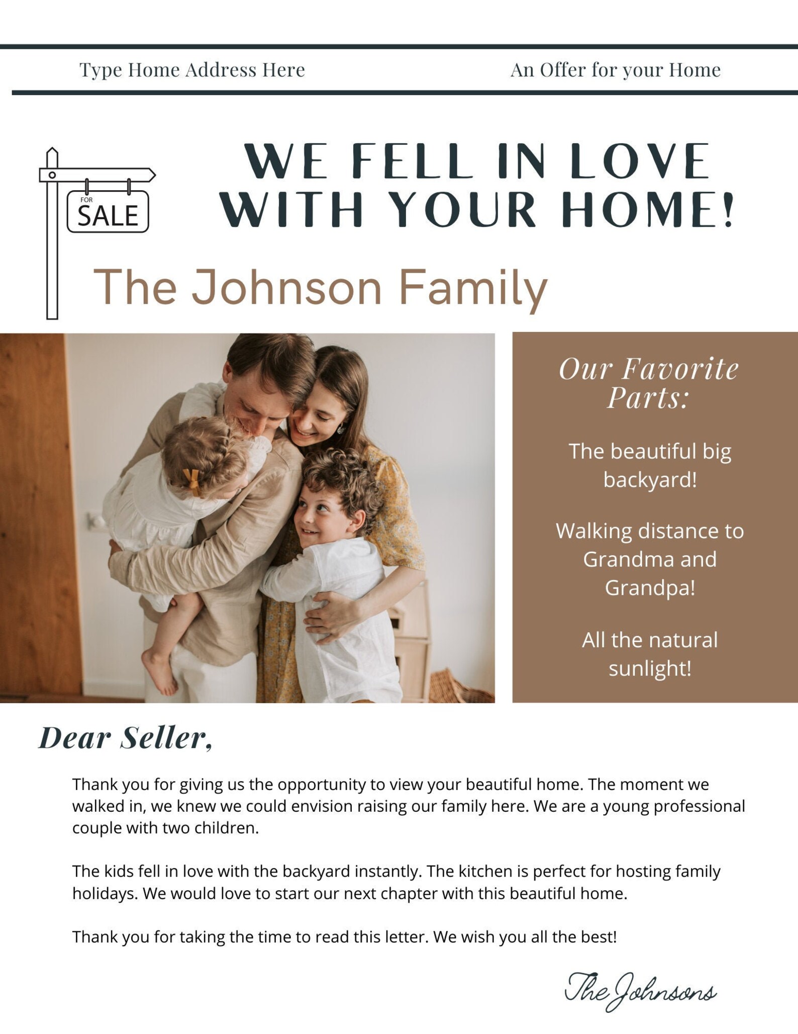 Letter To Seller Template Offer Letter Canva Template Home Etsy