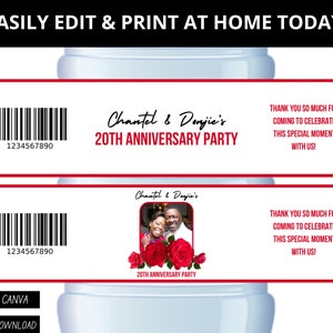 Rose Anniversary Chip Bag Water Bottle Labels & Candy Bar - Etsy