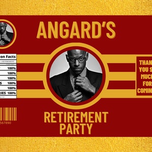 Red & Gold Retirement Chip Bag Template, Retirement Party Favors ...