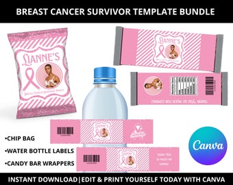 Breast Cancer Chip Bag Template - Etsy