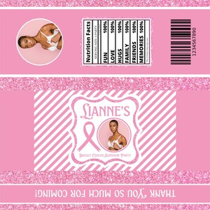Editable Breast Cancer Survivor Template Bundle, Breast Cancer Month Chip Bag, Candy Bar ...